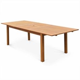 Ausziehbarer Gartentisch aus Holz, 8 Stühle - Holzfarben - Sweeek