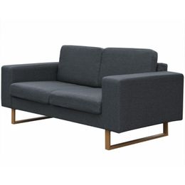 2-Sitzer Sofa Couch Wohnzimmersofa - Stoff Dunkelgrau BV158640 Bonnevie