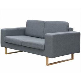 2-Sitzer Sofa Couch Wohnzimmersofa - Stoff Hellgrau BV159296 Bonnevie