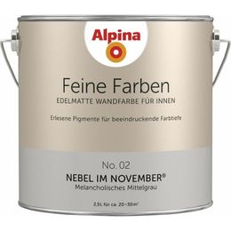 Feine Farbe No 02 2,5 l Melancholisches Mittelgrau Nebel im November - Alpina