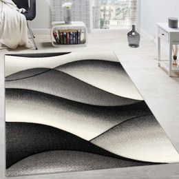 Paco Home - Designer Teppich Modern Abstrakt Wellen Optik Konturenschnitt In Grau Anthrazit 120x170 cm