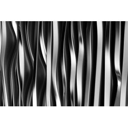 queence Leinwandbild Stahl, Abstrakt (1 St), Akustikbild mit sehr guten Schallabsorptions-Eigenschaften, silberfarben