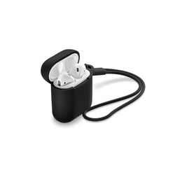 Hama Kopfhörer-Schutzhülle Schutzhülle aus Silikon für das Ladecase AirPods 1. Gen. und 2. Gen., Kratzfestes Sleeve, Ultra Slim, Wireless Charging kompatibel, schwarz