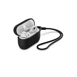 Hama Kopfhörer-Schutzhülle Schutzhülle aus Silikon für das Ladecase AirPods 2. Generation, Kratzfestes Sleeve, Ultra Slim, Wireless Charging kompatibel, schwarz