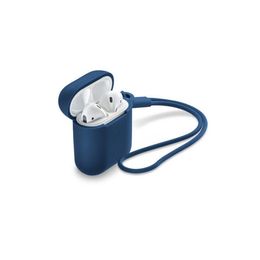 Hama Kopfhörer-Schutzhülle Schutzhülle aus Silikon für das Ladecase AirPods 1. Gen. und 2. Gen., Kratzfestes Sleeve, Ultra Slim, Wireless Charging kompatibel, blau