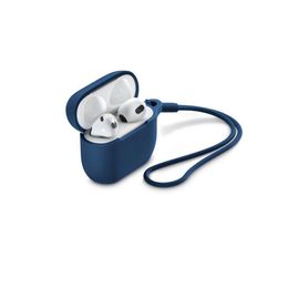 Hama Kopfhörer-Schutzhülle Schutzhülle aus Silikon für das Ladecase AirPods 3. Generation, Kratzfestes Sleeve, Ultra Slim, Wireless Charging kompatibel, blau