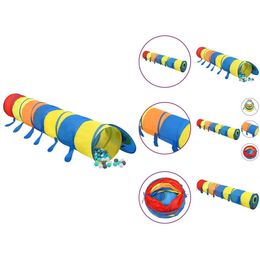 vidaXL Spielzelt Spieltunnel mit 250 Bällen Mehrfarbig 245 cm Polyester