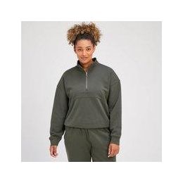 MP Damen Rest Day Sweatshirt mit 1/4-Reißverschluss – Graubraun-Grün - L