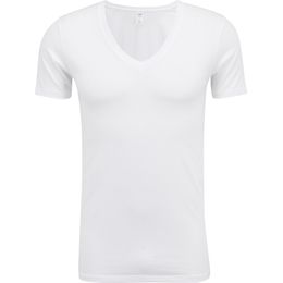 Calida T-Shirt, V-Ausschnitt, für Herren, weiß, M