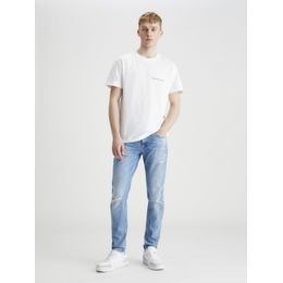 Calvin Klein Jeans T-Shirt, Baumwolle, Logo-Detail, für Herren, weiß, S