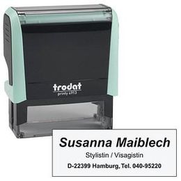 trodat Textstempel, individualisierbar printy 4913 selbstfärbend schwarz ohne Logo