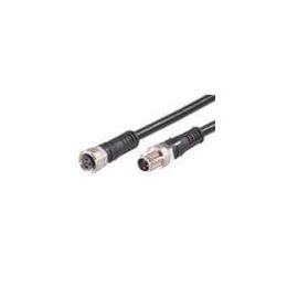 Molex Nano-Change (M8) Double-Ended Cordset with Knurled Hexnut 3 Poles Male (Straight) to Female (Straight) Black TPU WSOR 1m - 1200878704