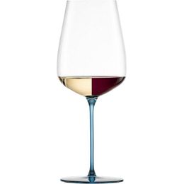 Eisch Weinglas INSPIRE SENSISPLUS, Made in Germany, Kristallglas, Veredelung der farbigen Stiele in Handarbeit, 2-teilig, blau