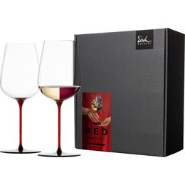 Eisch Weinglas RED SENSISPLUS, Kristallglas, 580 ml, 2-teilig, Made in Germany, rot|schwarz|weiß