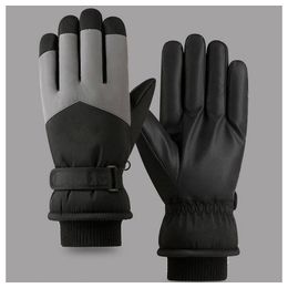 LAKKEC Fäustlinge Verdickte warme wasserdichte Outdoor-Skihandschuhe Touchscreen verfügbar geeignet für Männer und Frauen