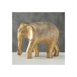 Boltze Dekofigur "Samuel" aus Kunstharz in gold H.20cm Elefant