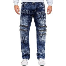 KOSMO LUPO 5-Pocket-Jeans Auffällige Herren Hose BA-KM8006 mit Aufgesetzten Applikationen