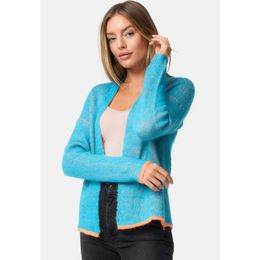 PM SELECTED Damen Auffallende Strickjacke Cardigan in Kontrastfarben in Einheitsgr&ouml;&szlig;e PM75