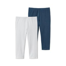 Tchibo 2 Leggings in 3/4-Länge aus Bio-Baumwolle - Weiss - Kinder - Gr.: 122/128