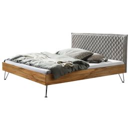 Hasena Pronto Dreamline Sara Bettgestell Massivholz - Kopfteil gepolstert 180x200x20 cm Wildbuche