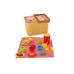 Picknickkorb mit 35 Teile Geschirr Besteck Kanne Decke