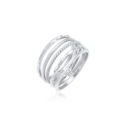 Elli Ring-Set Stapelring Stacking Boho Set (5 tlg) Silber, silberfarben