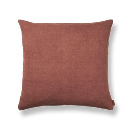 ferm LIVING - Heavy Linen Kissen, 50 x 50 cm, berry red