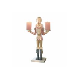 Mirabeau Weihnachtsfigur Kerzenständer Janki antikrosa/antikgold