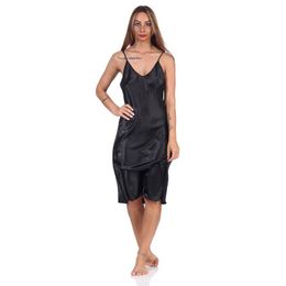 EloModa Negligé Damen Negligé Nachtwäsche Nachtkleid Dessous Satin; S M L XL 2XL (1-tlg)