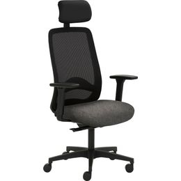 mayer Sitzmöbel Bürostuhl MAYER SITZMÖBEL "myTRITON" Stühle Gr. B: 70 cm, 1 St., Flachgewebe meliert, 3D-Armlehnen-Kopfstütze gepolstert + Kunststoff, grau (grau, schwarz) Drehstühle