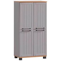 MÖBELPARTNER MÖBELPARTNER Badschrank Jelda 154235 platingrau, eiche-landhaus 59,8 x 32,6 x 116,9 cm