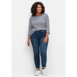 sheego Große Größen: Skinny Stretch-Jeans mit Bodyforming-Effekt, dark blue Denim, Gr.25