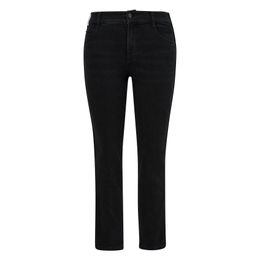 TRIANGLE Große Größen: Schmale Jeans mit kontrastfarbener Seitennaht, black Denim, Gr.52