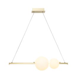 LED-Pendelleuchte 22108 zweiflammig gold matt/opal