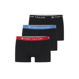 Tom Tailor Herren Hip-Pants im Dreierpack, schwarz, Logo Print, Gr. M/5