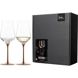 Eisch Weißweinglas KAYA, Made in Germany, 380 ml, Kristallglas, in Handarbeit mit fein schimmernden Kupfer-Glasur veredelt, 2tlg., weiß