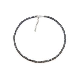 Firetti Collier Schmuck Geschenk Halsschmuck Halskette Steinkette Lava Onyx Hämatine, Made in Germany - mit Hämatine, Lavastein, Onyx, grau|schwarz