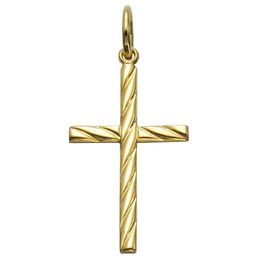 Firetti Kreuzanhänger Schmuck Geschenk Gold 333 Halsschmuck Anhänger für Halskette Kreuz, gelb|goldfarben