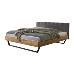 Hasena Pronto Dreamline Enrico Bettgestell Massivholz - Kopfteil gepolstert 160x200x20 cm Wildbuche