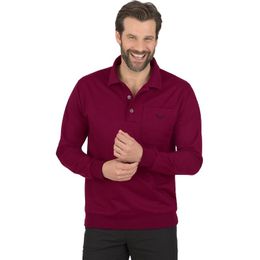 TRIGEMA Sweatshirt »Langarm Polo aus Sweat-Qualität« chianti-melange M M Gestickte TRIGEMA-Schwinge auf Brusttasche