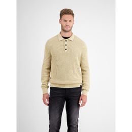 Lerros Herren Lerros Strickpullover &raquo;Lerros Langarm Strickpolo&laquo; beige S