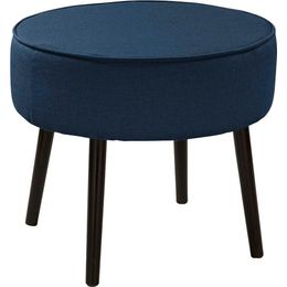 Fink Polsterhocker ELLIS, mit runder Sitzfläche, blau