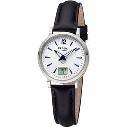 Regent Uhren Regent Funkuhr FR284 - 31214021, Quarzuhr, Armbanduhr, Damenuhr, Datum, schwarz