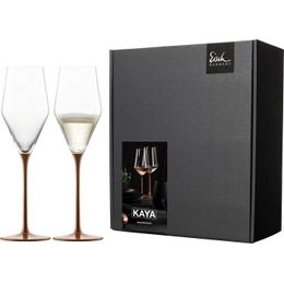 Eisch Champagnerglas KAYA, Made in Germany, 260 ml, Kristallglas, in Handarbeit mit fein schimmernden Kupfer-Glasur veredelt, 2-teilig, weiß