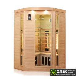 Dewello&reg; Infrarotkabine Infrarotsauna LAKEFIELD 3 120cm x 120cm inkl. 5 Vollspektrumstrahler, 5 Karbonstrahler, 2 Personen