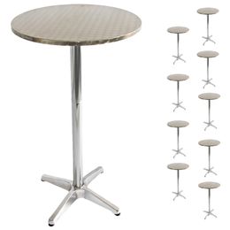MCW 10er-Set Alu-Stehtisch, Bistrotisch, h&ouml;henverstellbar 70/110cm &Oslash;=60cm ~ klappbar