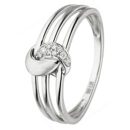 Jobo Diamantring Ring mit 9 Diamanten, 585 Weißgold, silberfarben|weiß