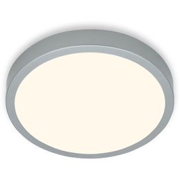 Briloner - Leuchten –Deckenlampe led, Deckenleuchte, warmweißes Licht, Aufbaulampe, Aufbauleuchte, Silberfarbig, Ø380x50 mm