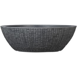 Scheurich Barceo Jardiniere 60, Pflanzschale/Blumentopf/Pflanzenschale, oval, Farbe: Stony Black, hergestellt mit recyceltem Kunststoff, 10 Jahre Garantie, für