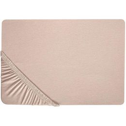 Beliani Spannbettlaken Beige Baumwolle mit Gummizug 90 x 200 cm Betttuch für Klassische Hohe Matratze Atmungsaktiv Schlafzimmer Kinderzimmer - Beige